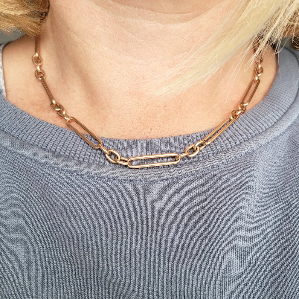 Teeny Tiny 9ct Open Hayseed Link Chain — Jewels Antiqua