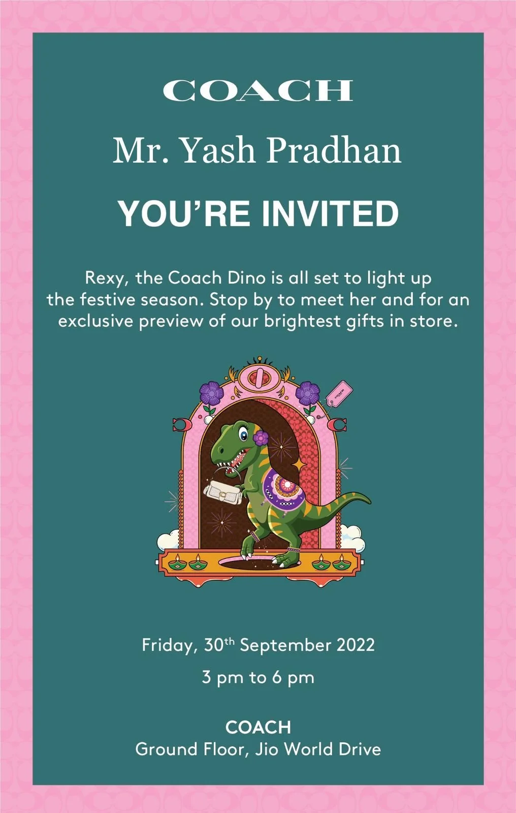 Coach x Yash Pradhan - Rexy Diwali — Yash Pradhan