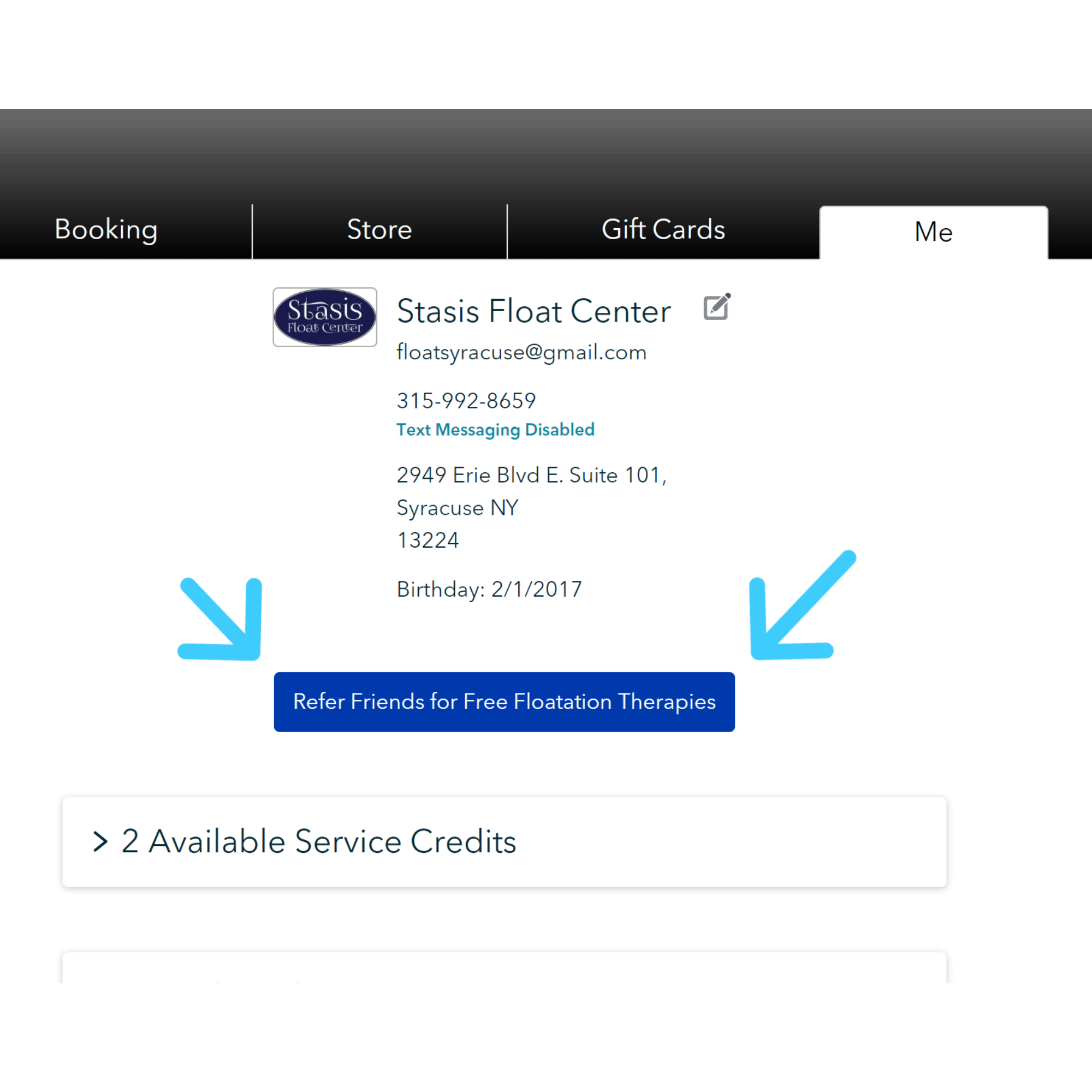 Thank You — Stasis Float Center