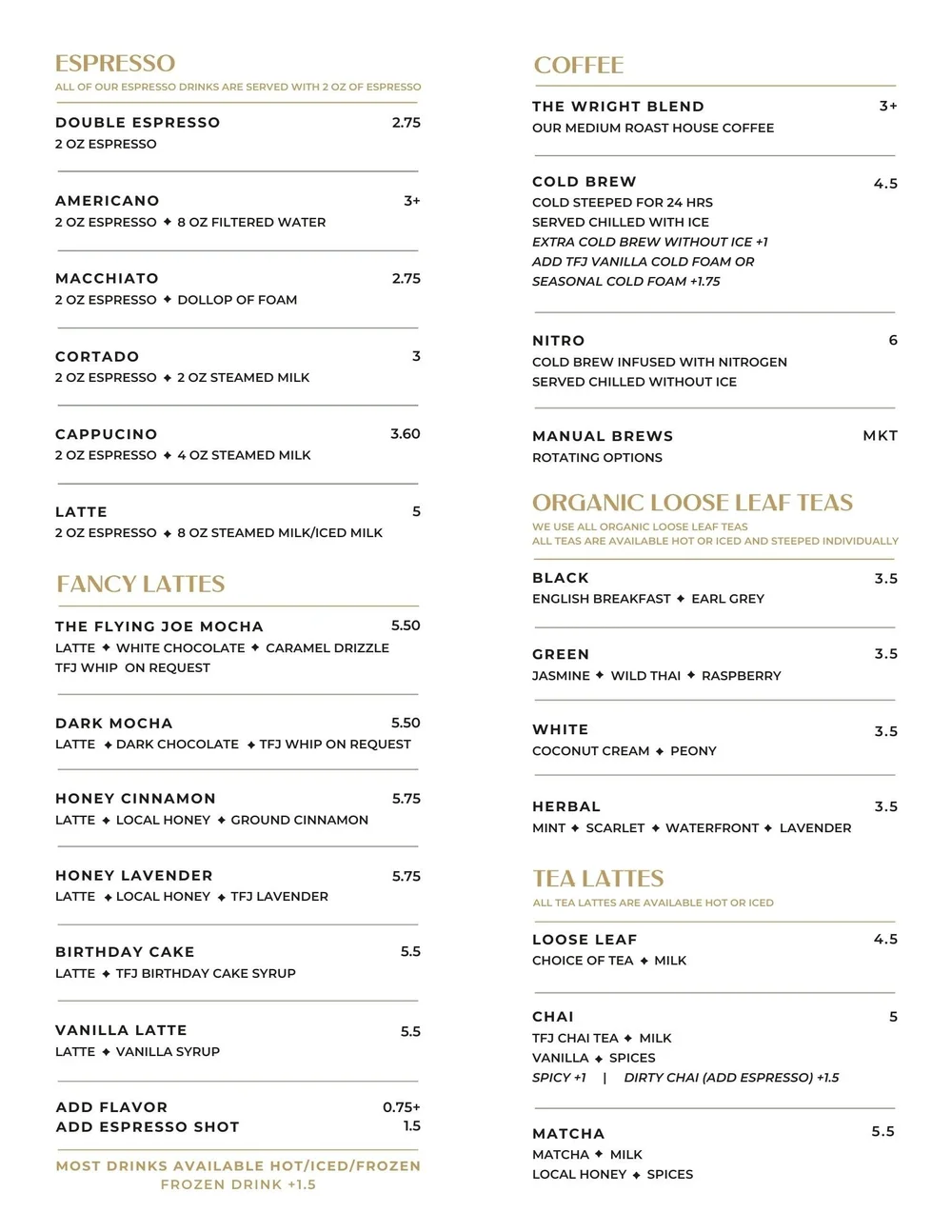 Coffee, Tea, Lattes — The Flying Joe