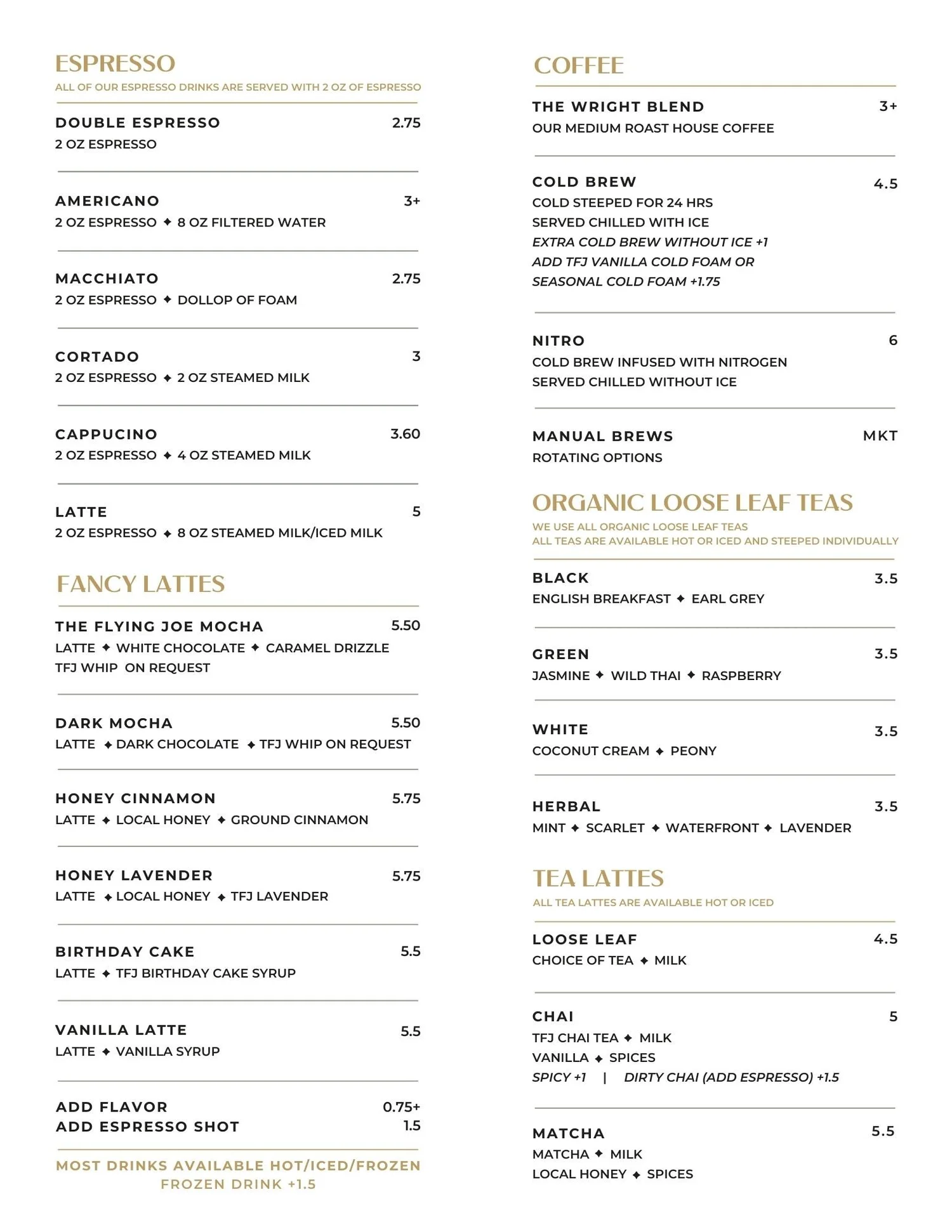 Coffee, Tea, Lattes — The Flying Joe