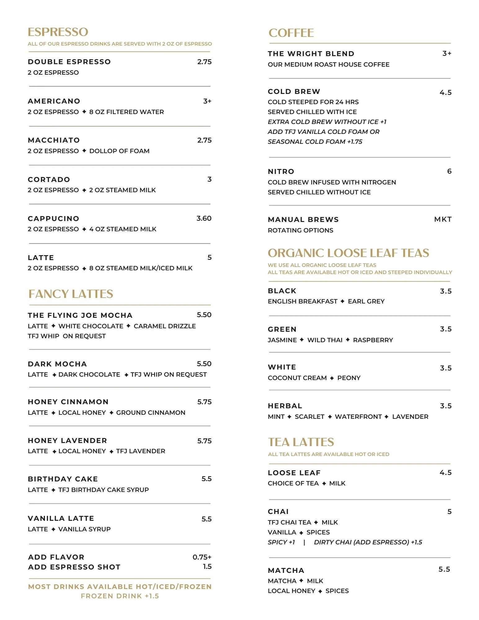 Coffee, Tea, Lattes — The Flying Joe