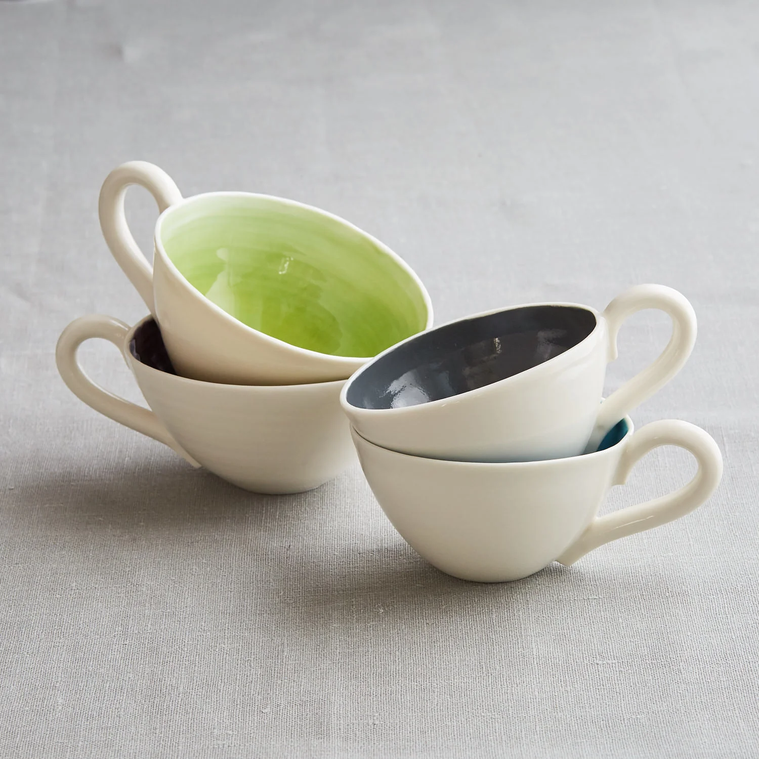 Handmade Porcelain Colourful Cappuccino Cup — Penny Spooner Ceramics
