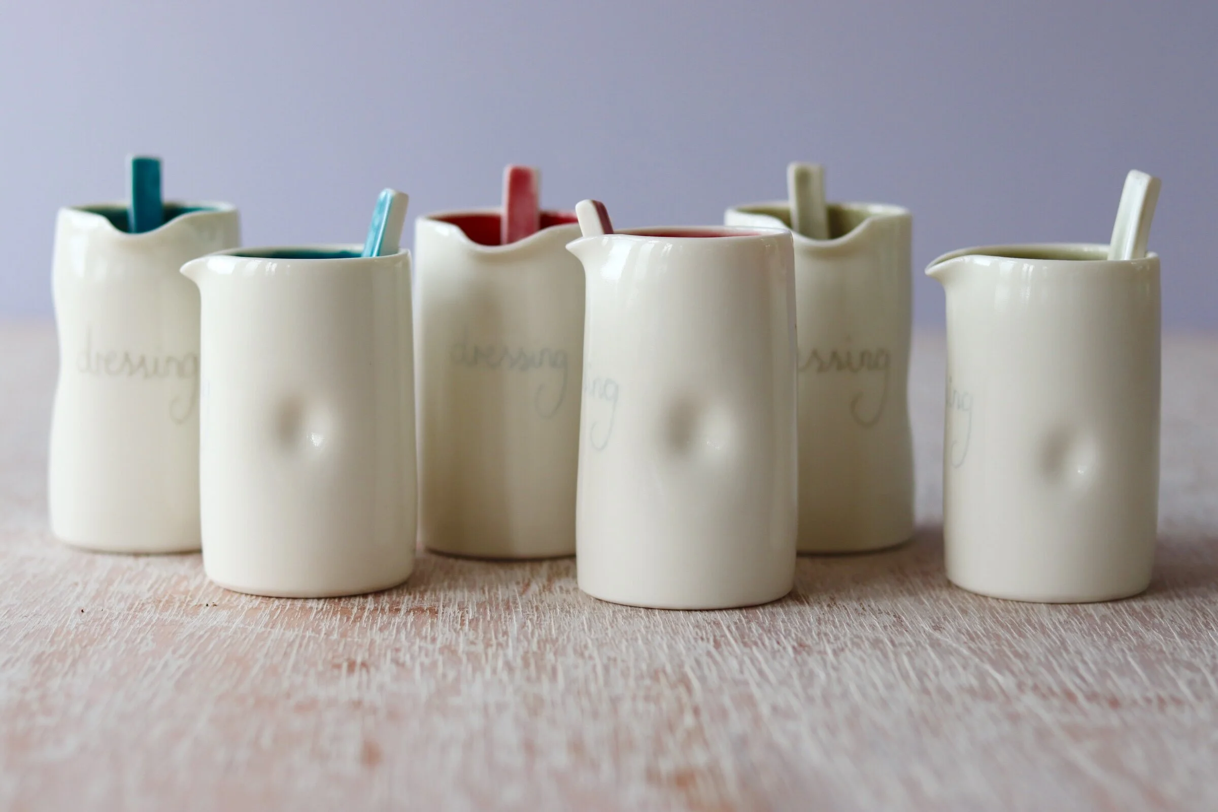Porcelain 5 Piece Condiments Set — Penny Spooner Ceramics