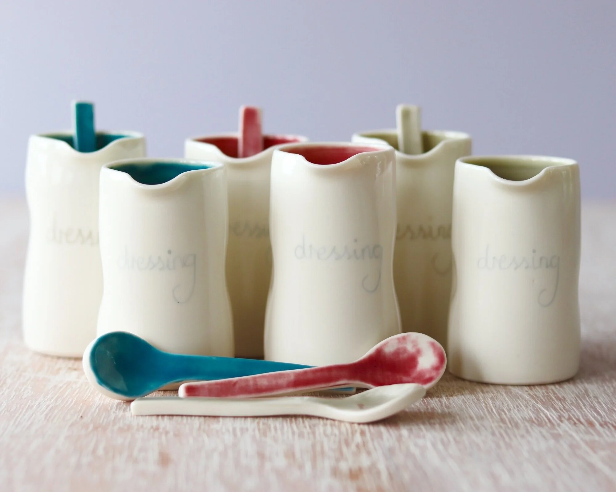 Porcelain 5 Piece Condiments Set — Penny Spooner Ceramics