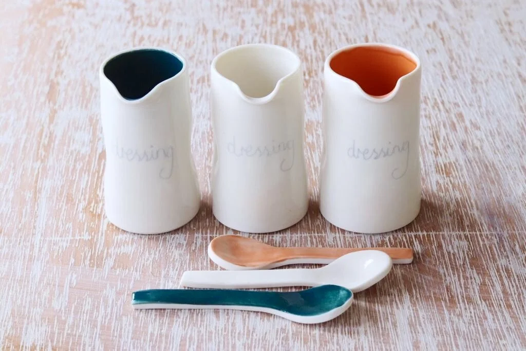 Porcelain 5 Piece Condiments Set — Penny Spooner Ceramics