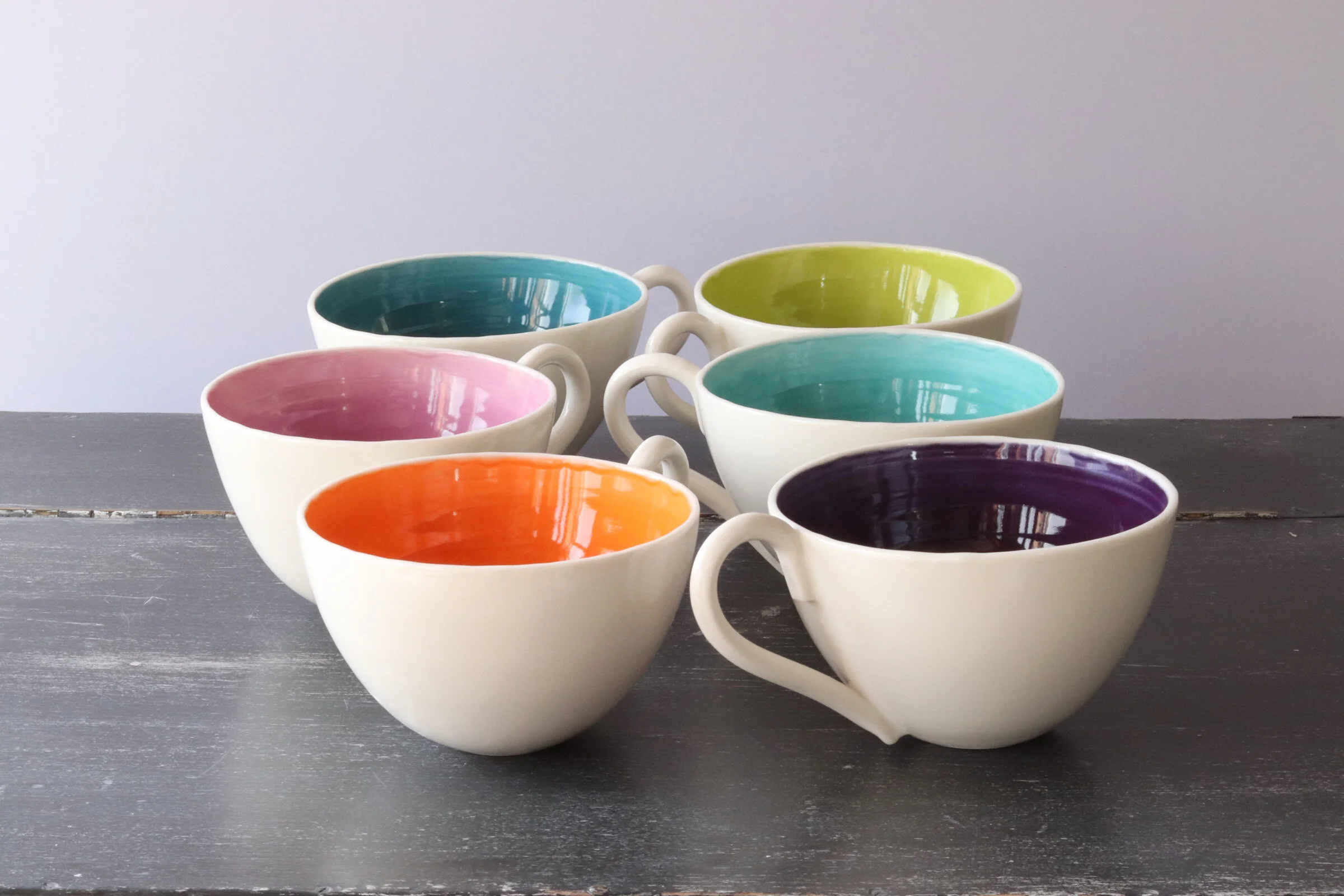 Handmade Porcelain Wonky Cappuccino Cup — Penny Spooner Ceramics