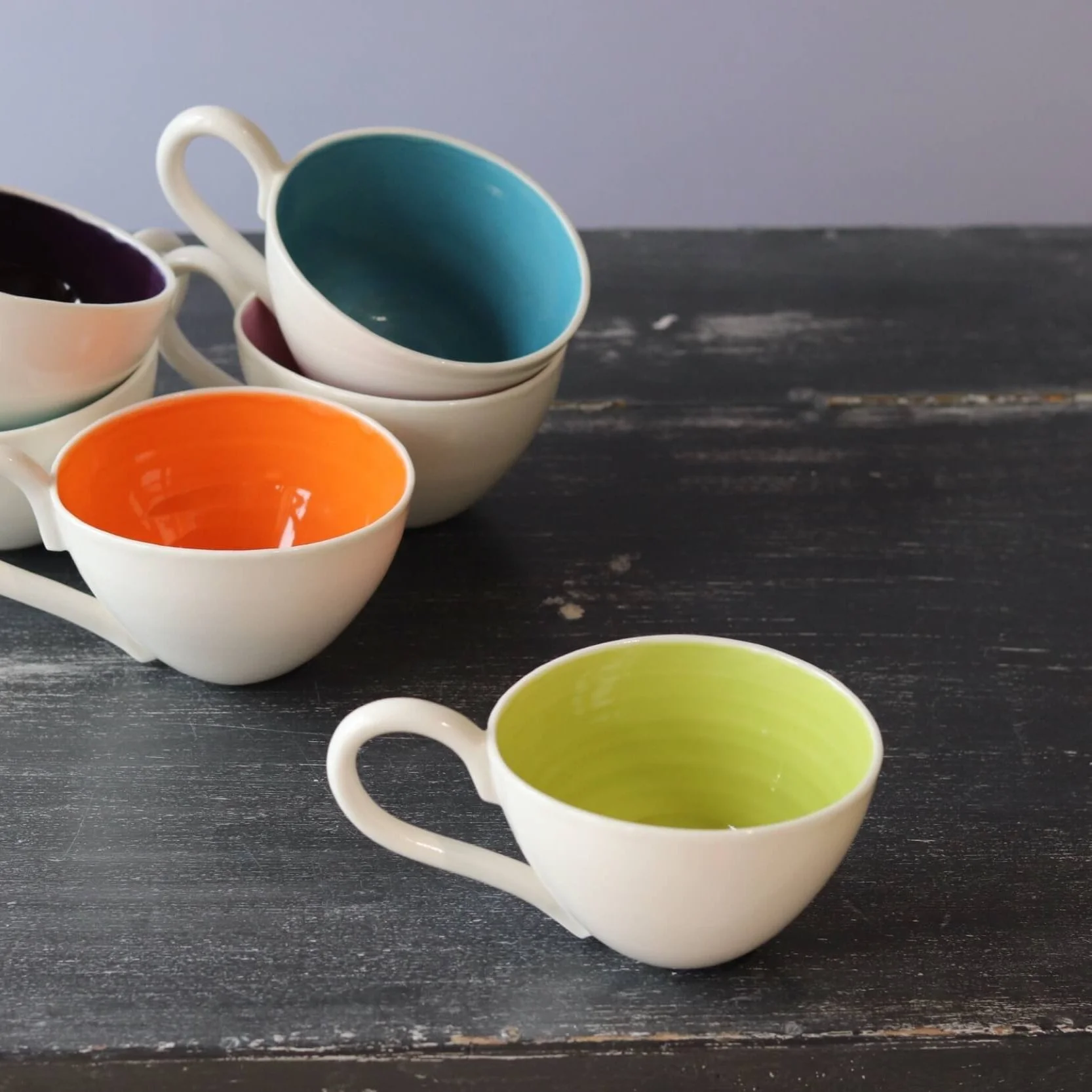 Handmade Porcelain Wonky Cappuccino Cup — Penny Spooner Ceramics