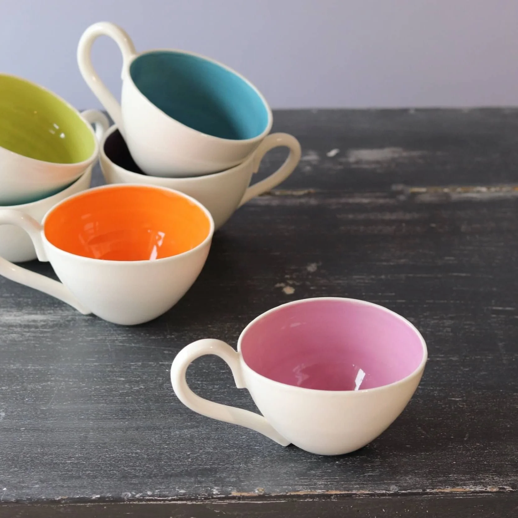 Handmade Porcelain Wonky Cappuccino Cup — Penny Spooner Ceramics