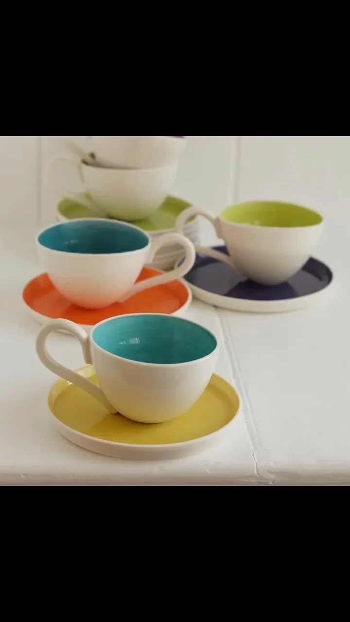 Handmade Porcelain Spotty Tea Plate in Mountain Colours — Penny Spooner ...