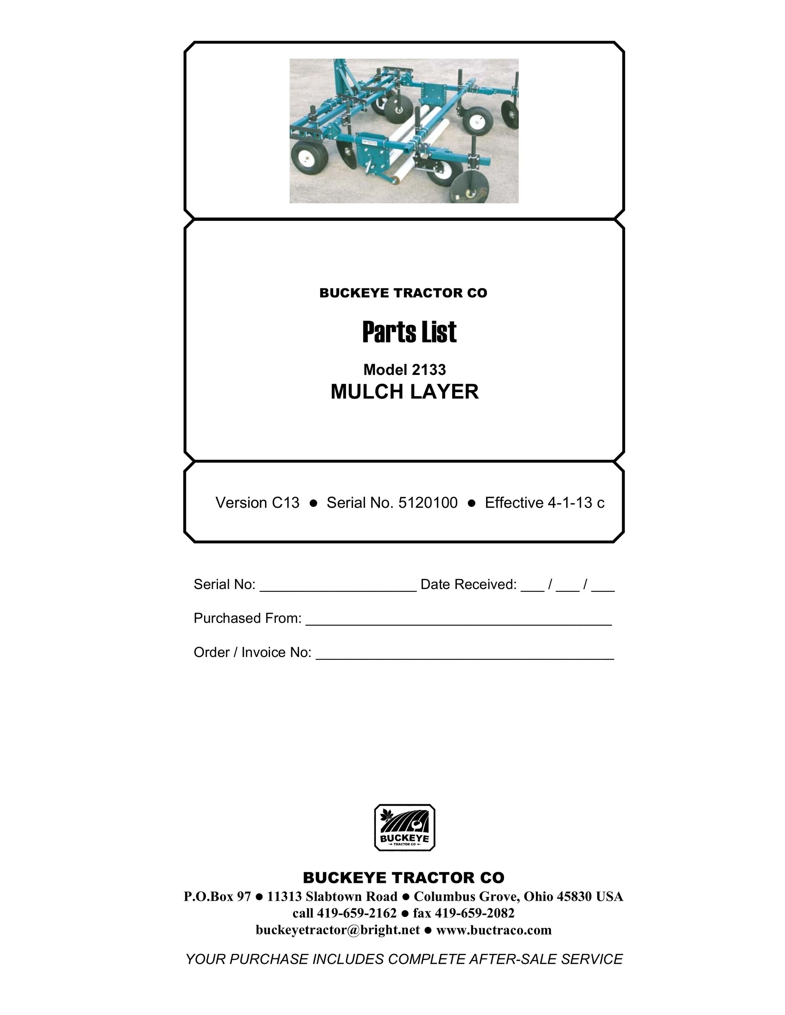 Buckeye Tractor — Mulch-Layer - Manuals