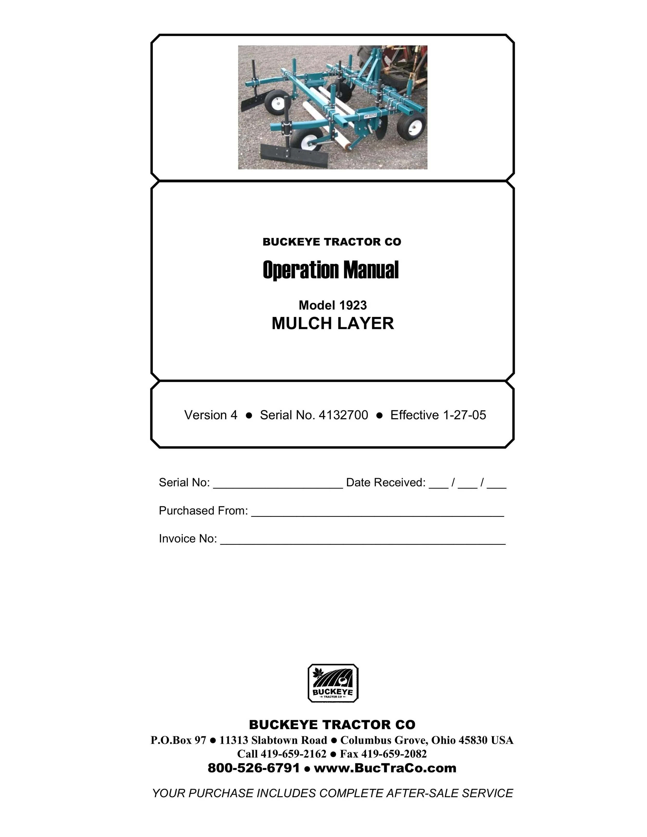Buckeye Tractor — Mulch-Layer - Manuals