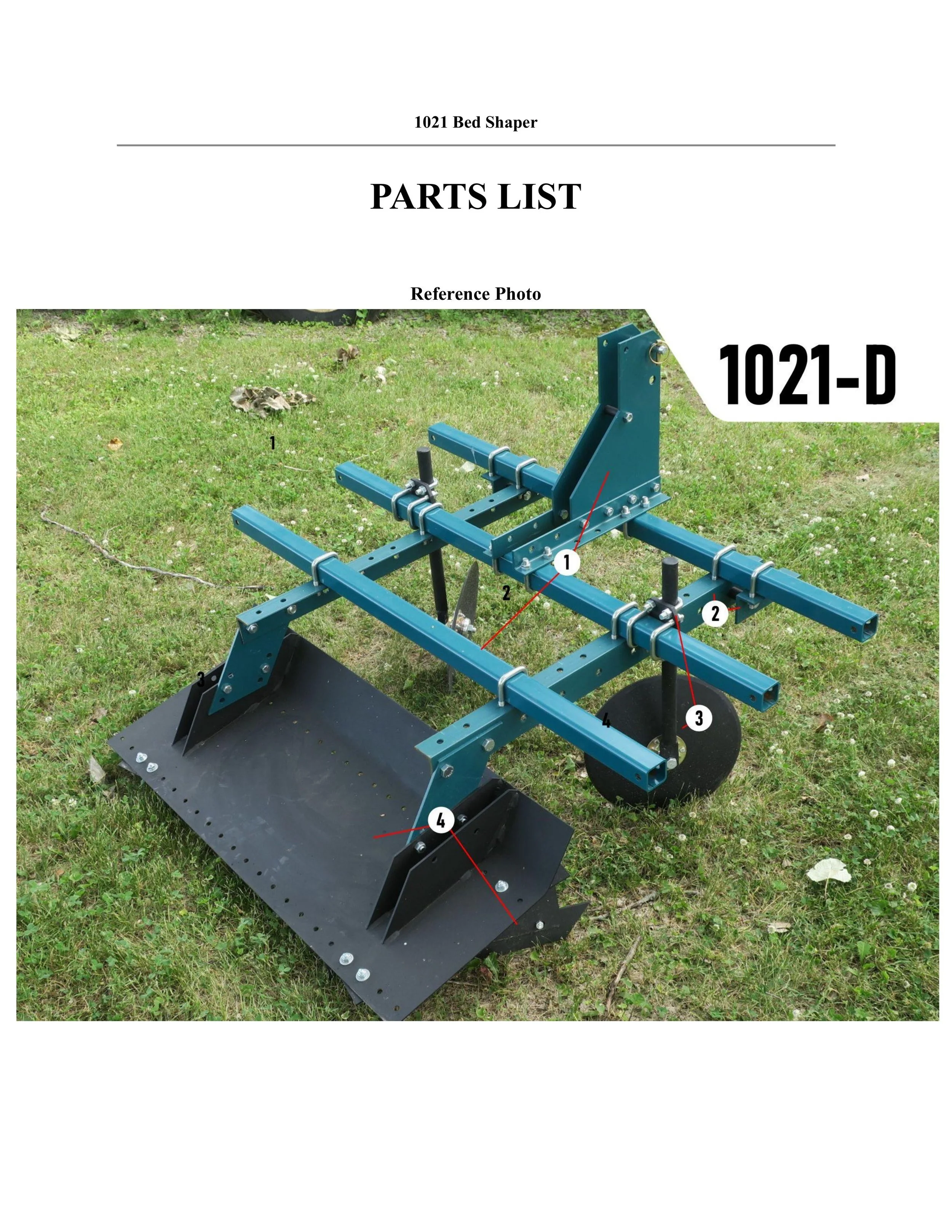 Buckeye Tractor — Bedshaper - Manuals