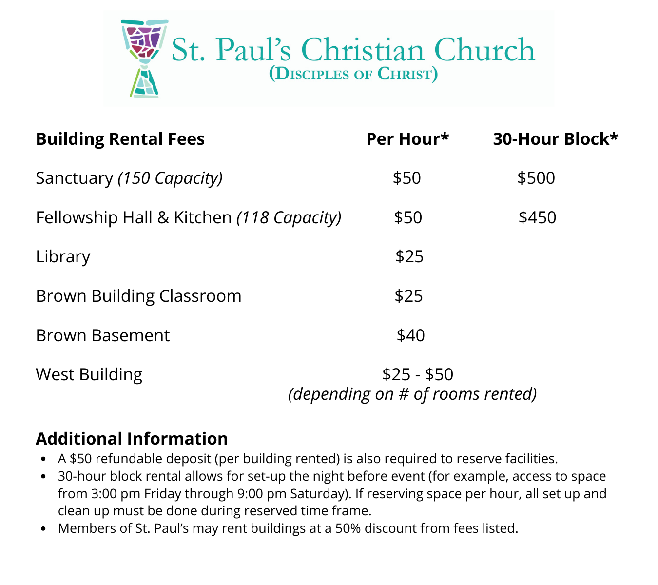 Building Use — St. Paul's Christian Church