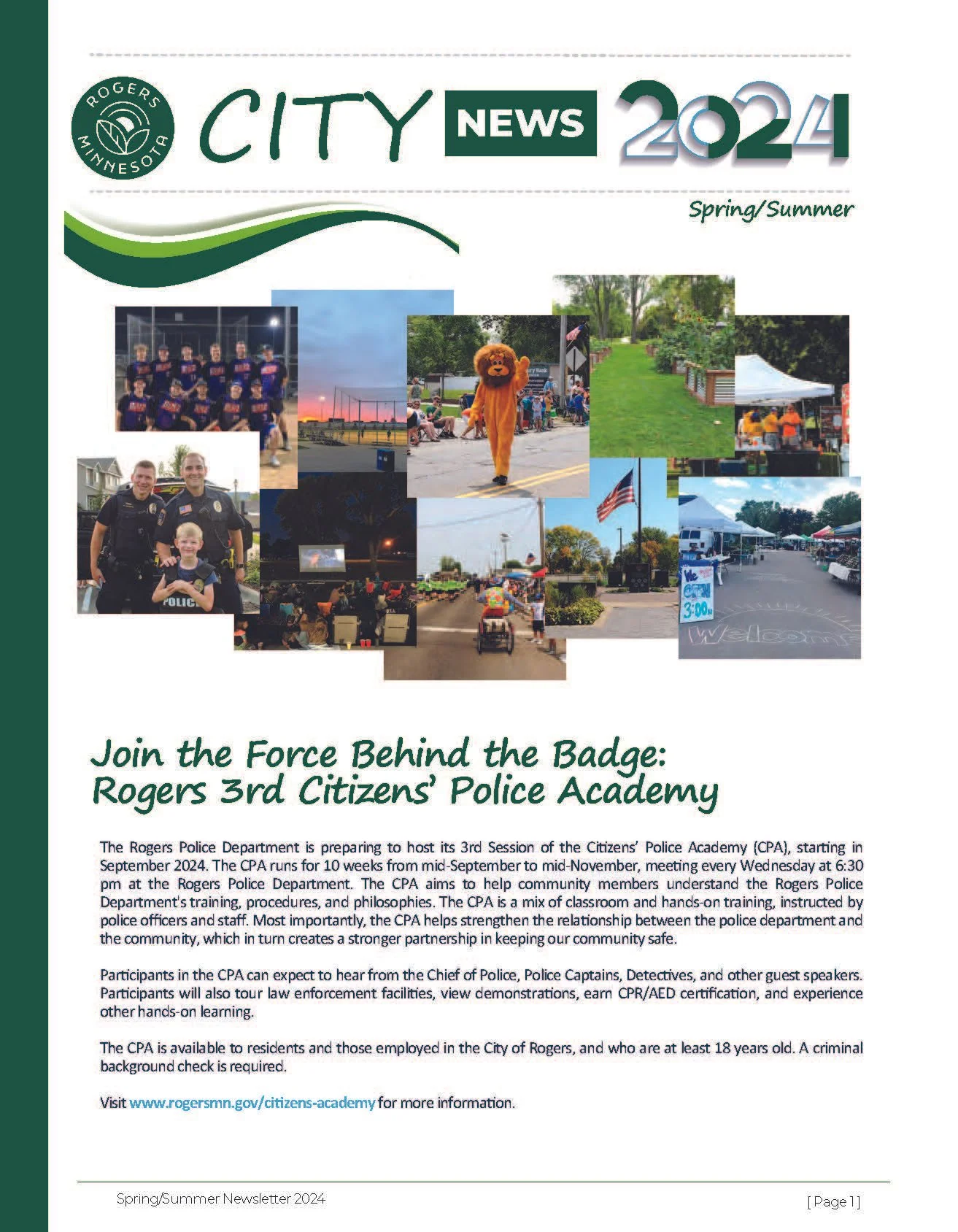 City Newsletter — City of Rogers, MN