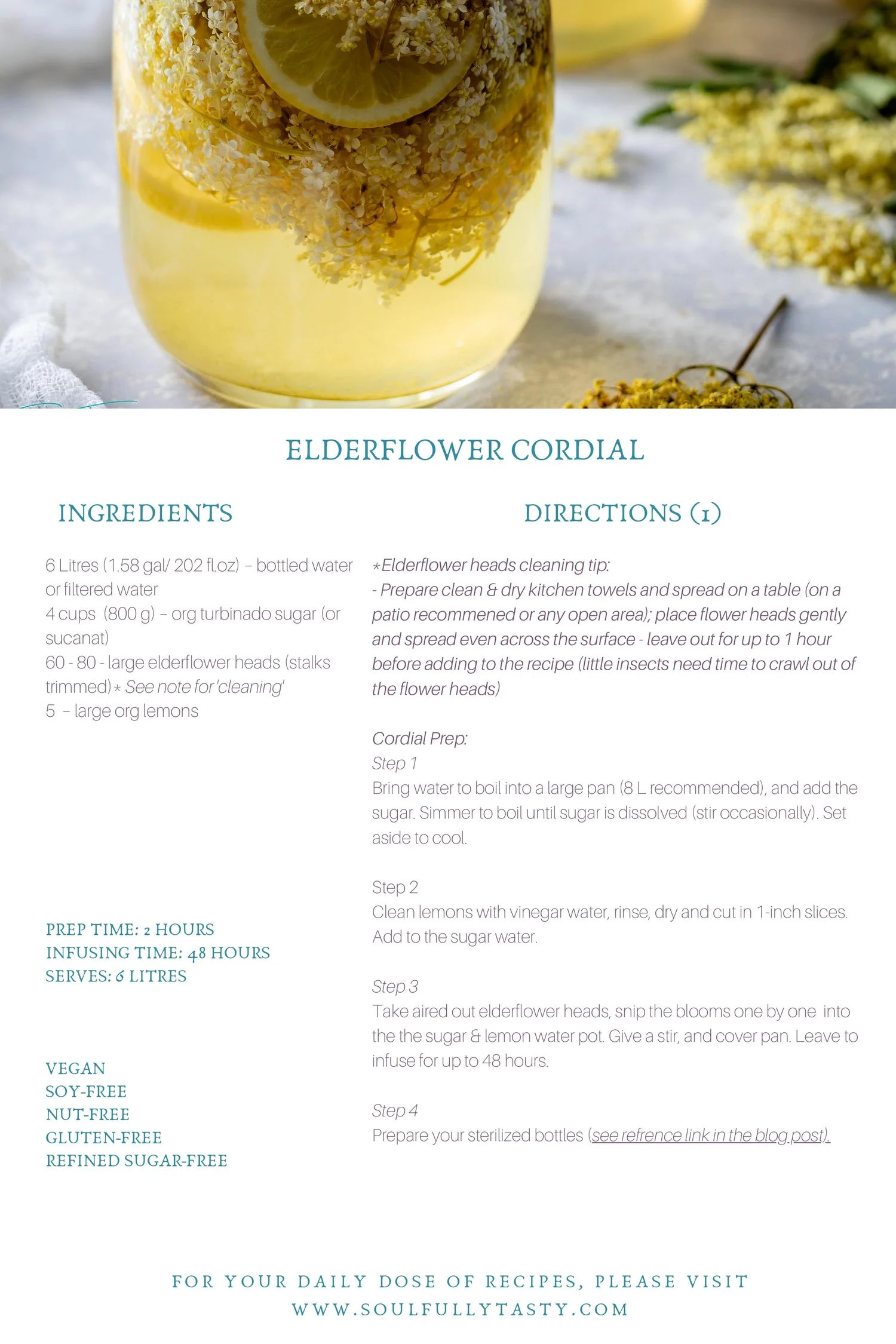 Elderflower Cordial — Soulfully Tasty
