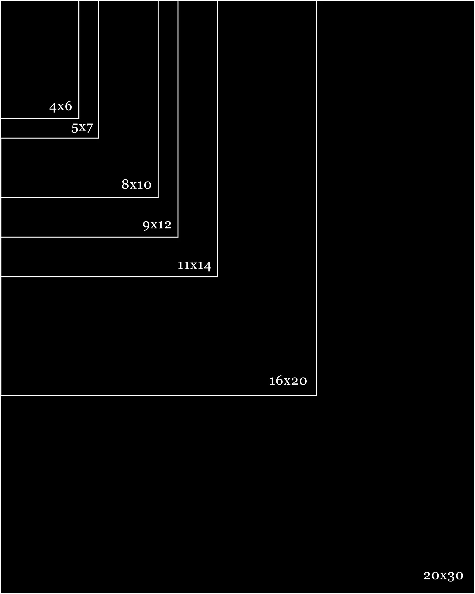 Relative Print Sizes — Puddle +Ink