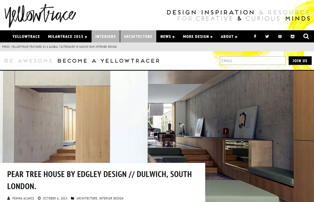Pear Tree House Featured In Yellowtrace | Edgley Design