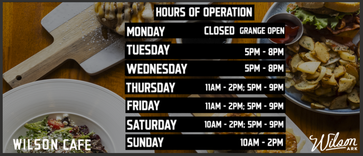 Wilson Cafe & Tavern — In Harmony with the Seasons | Wilson, AR