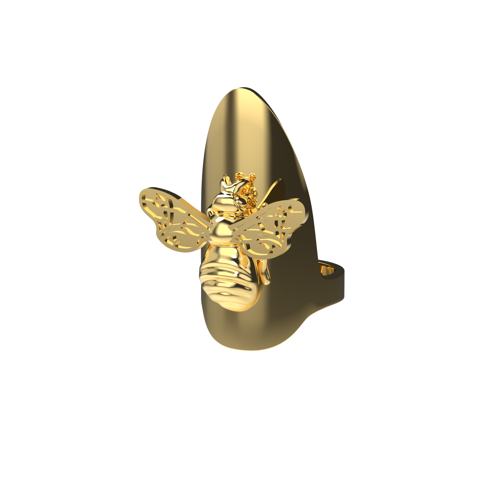 HONEY SYSTEM bee ring with chain in gold tone by Julie Kleom — CLUSTER ...