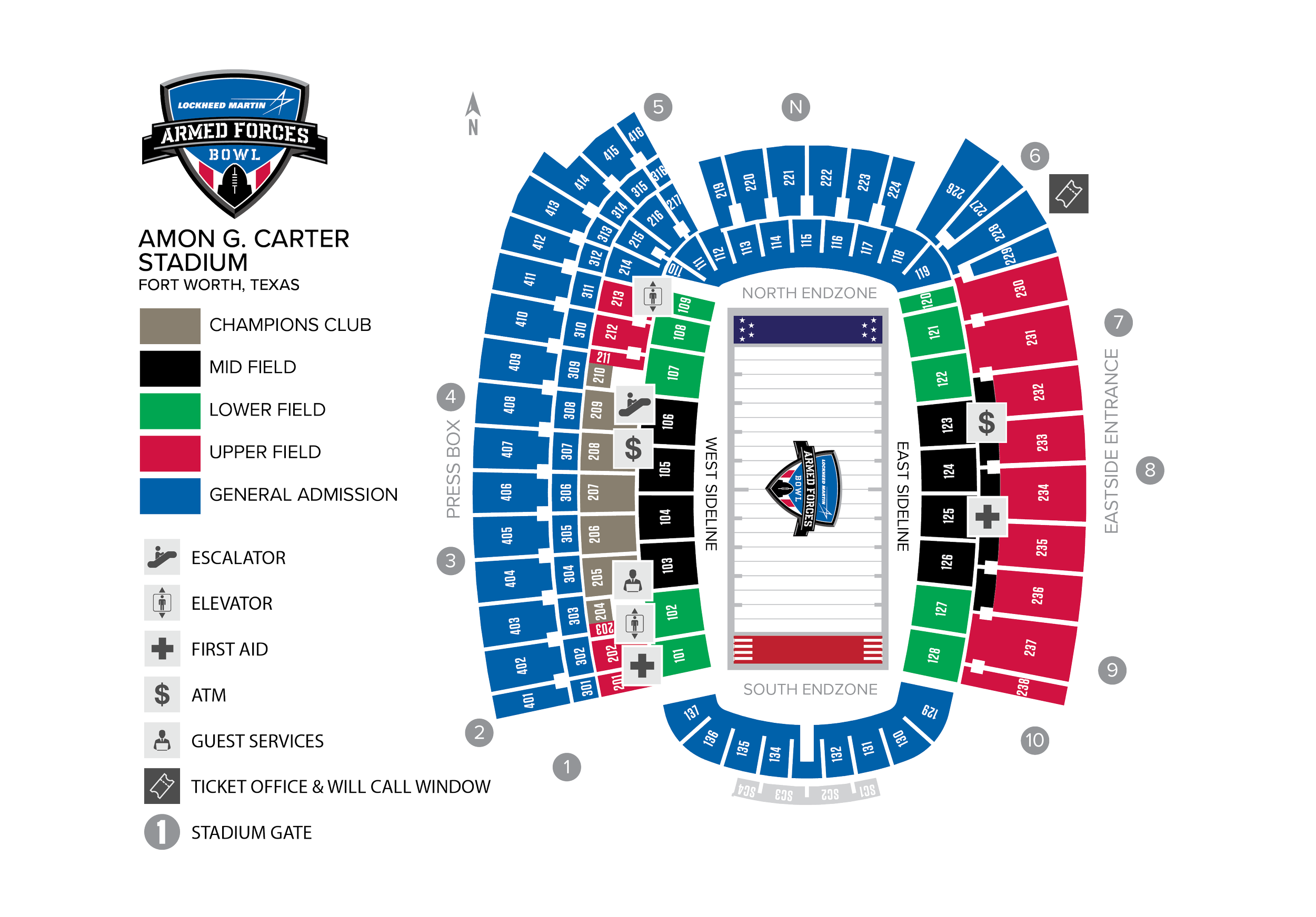 Seating Map — Lockheed Martin Armed Forces Bowl
