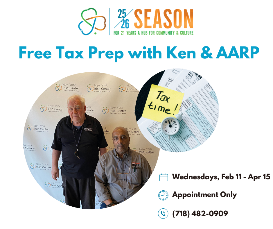 Free Tax Prep with Ken & AARP — New York Irish Center