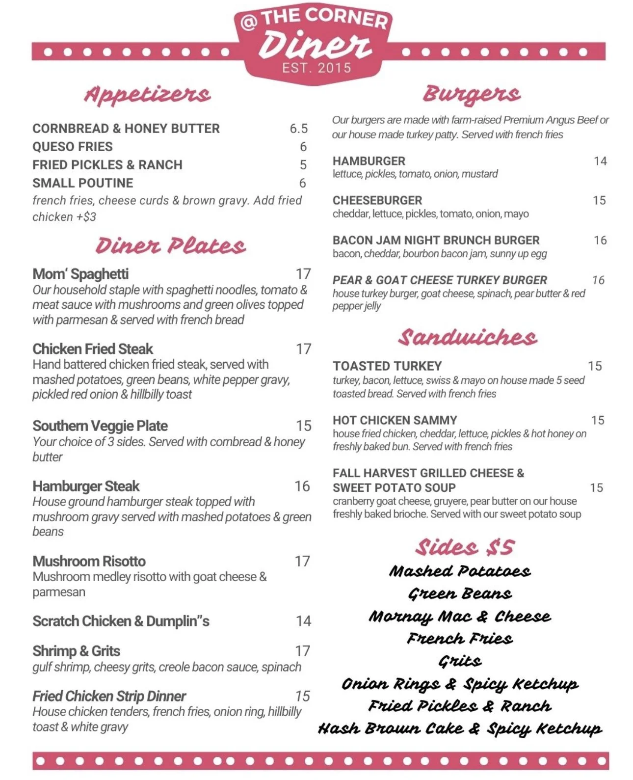 Diner Night — @ The Corner Modern Diner