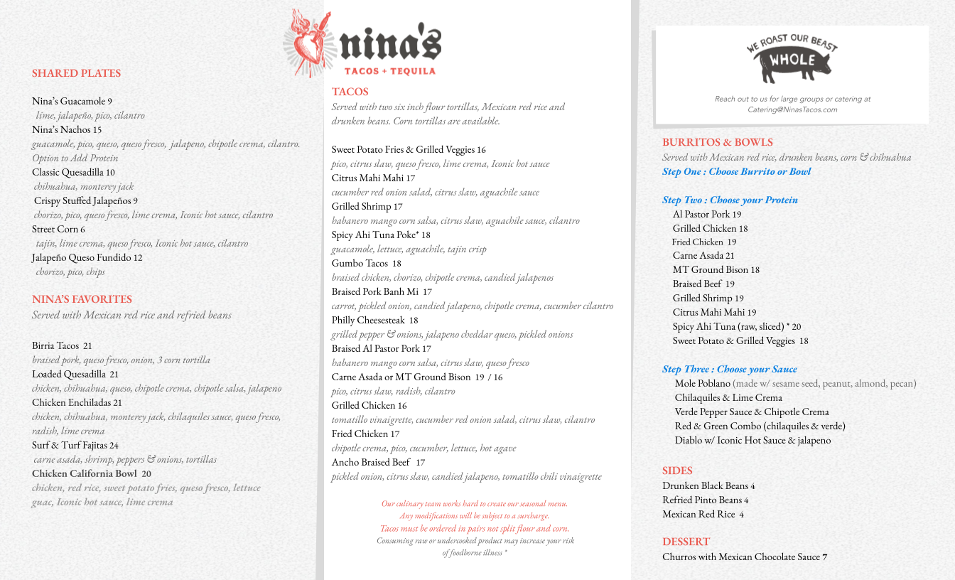Food — Nina's Tacos & Tequila