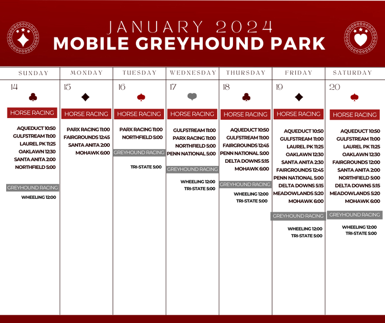 Simulcast — Mobile Greyhound Park