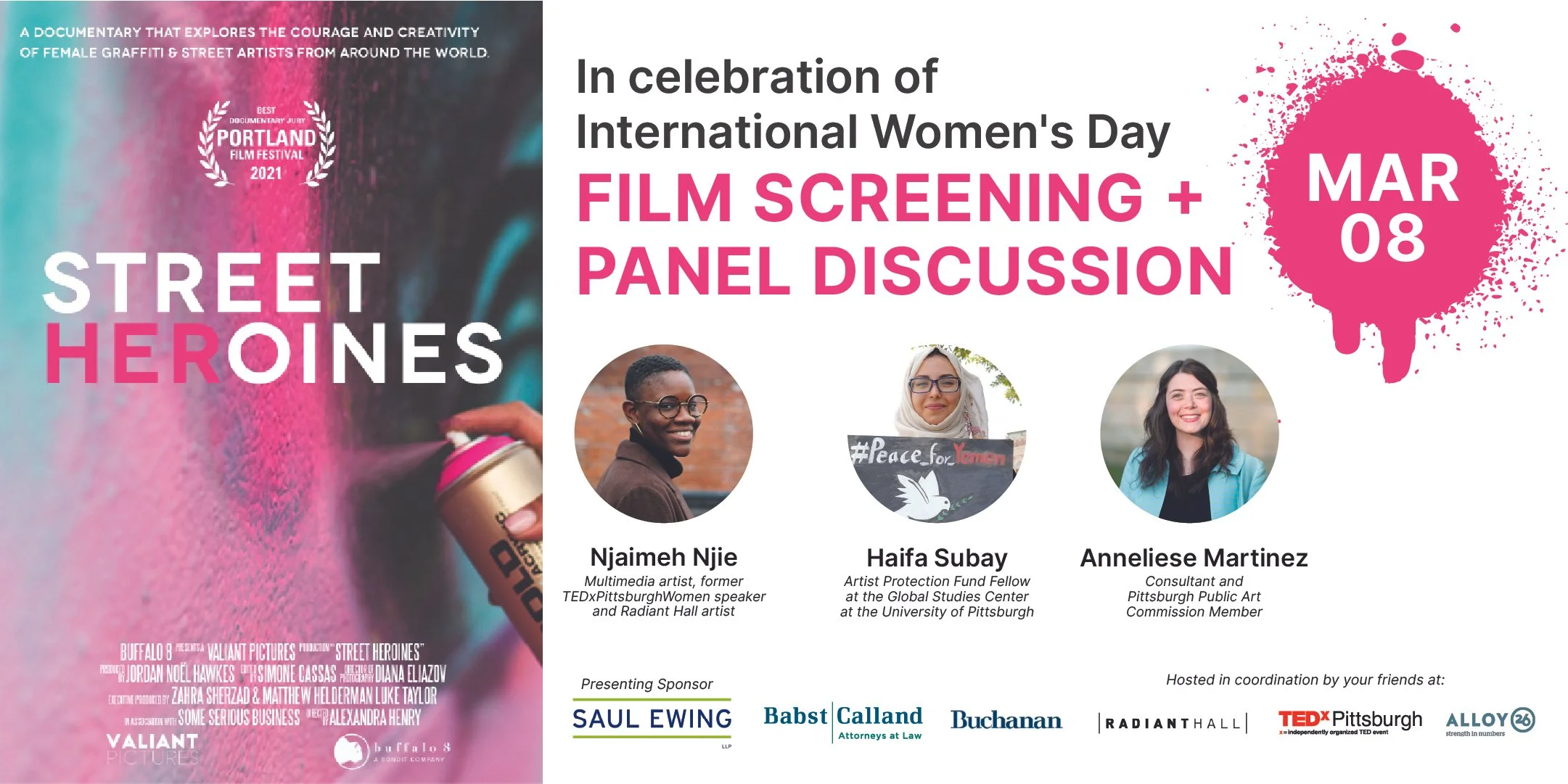 International Women's Day Film Screening + Panel — Radiant Hall Studios