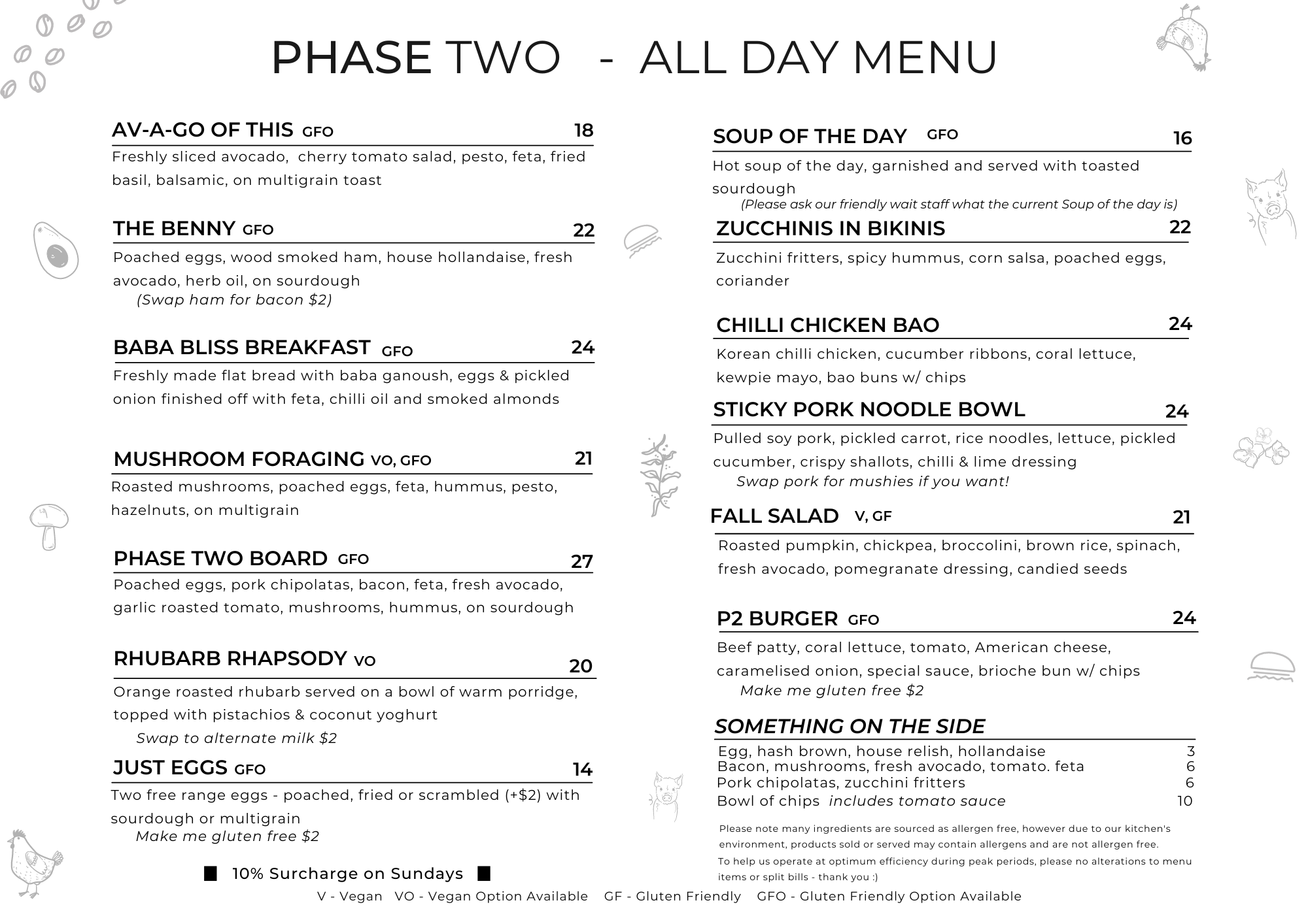 MENU — PHASE TWO