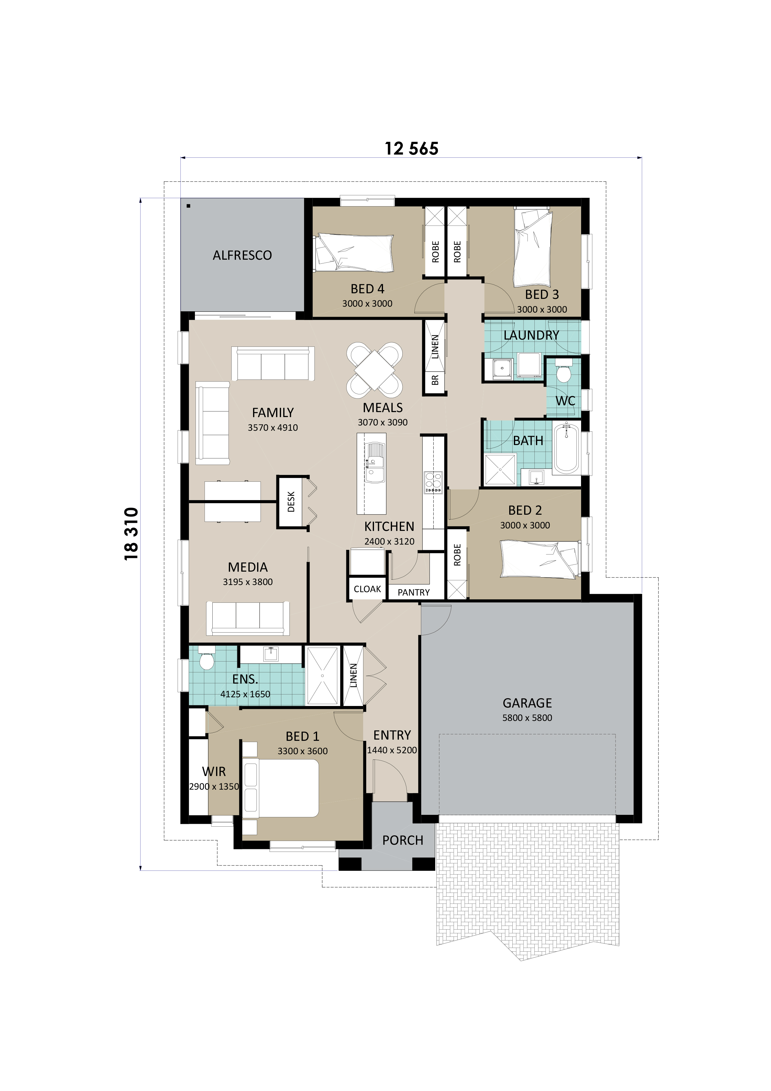 20m lot frontage — 4 Bedroom home plans — Richard Adams Homes