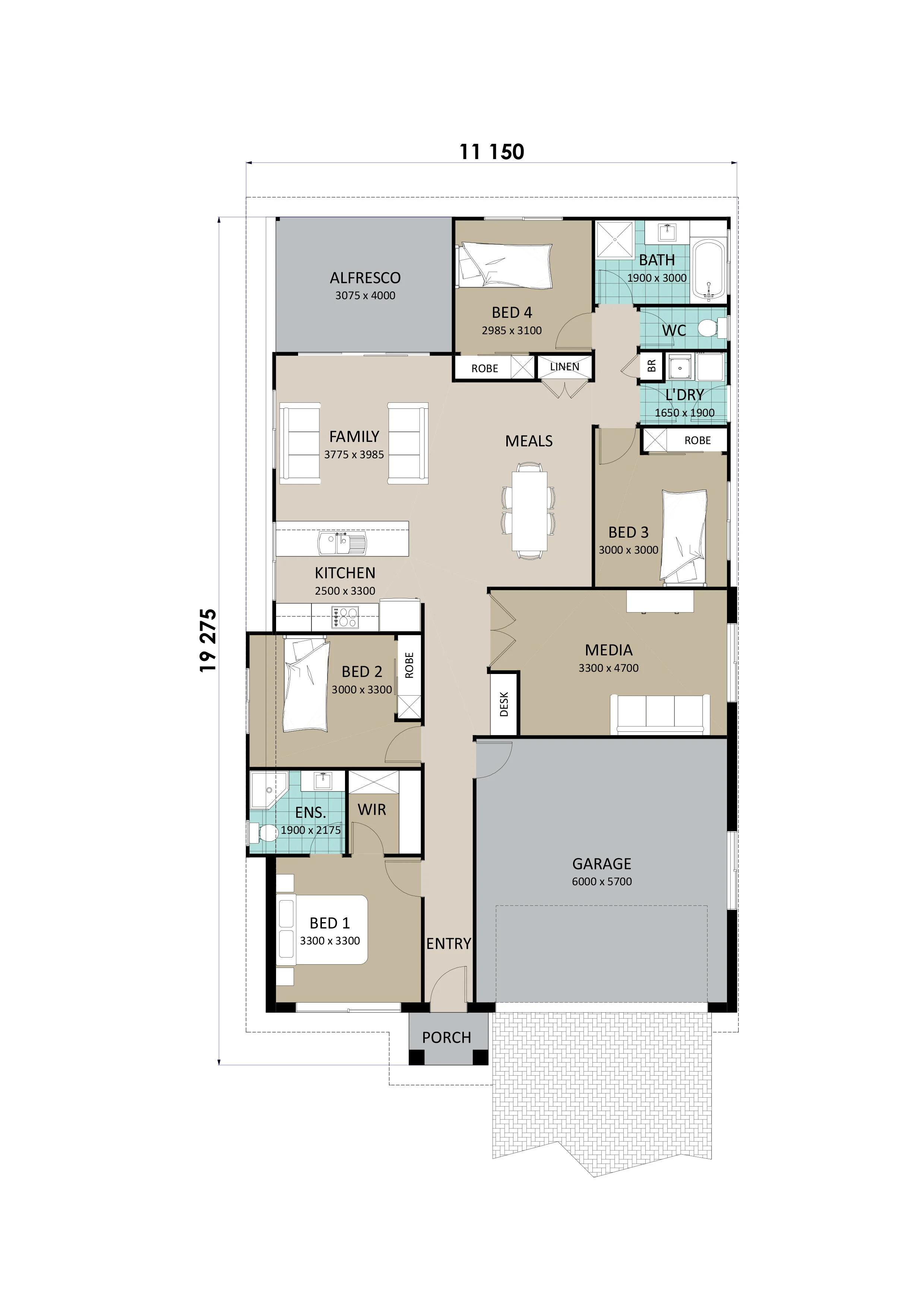 16m lot frontage — 4 Bedroom home plans — Richard Adams Homes