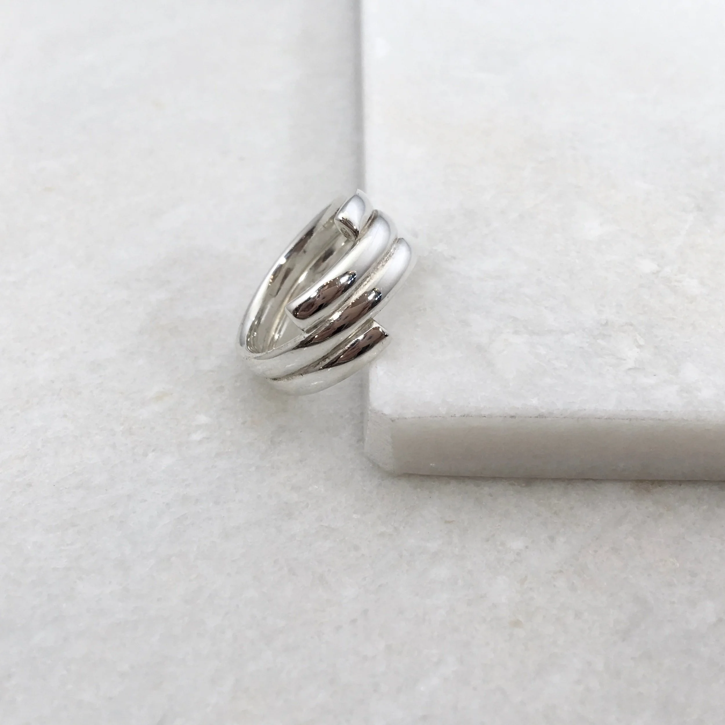 Simple Overlap Silver Ring — Annie Designs