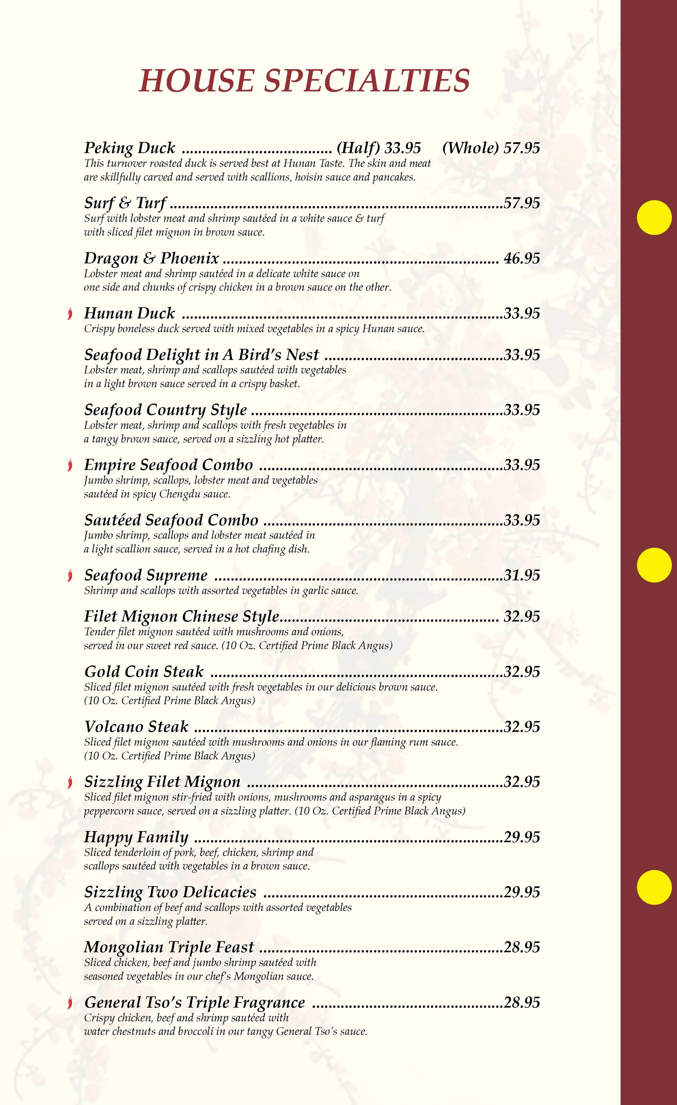 Menu — Hunan Taste