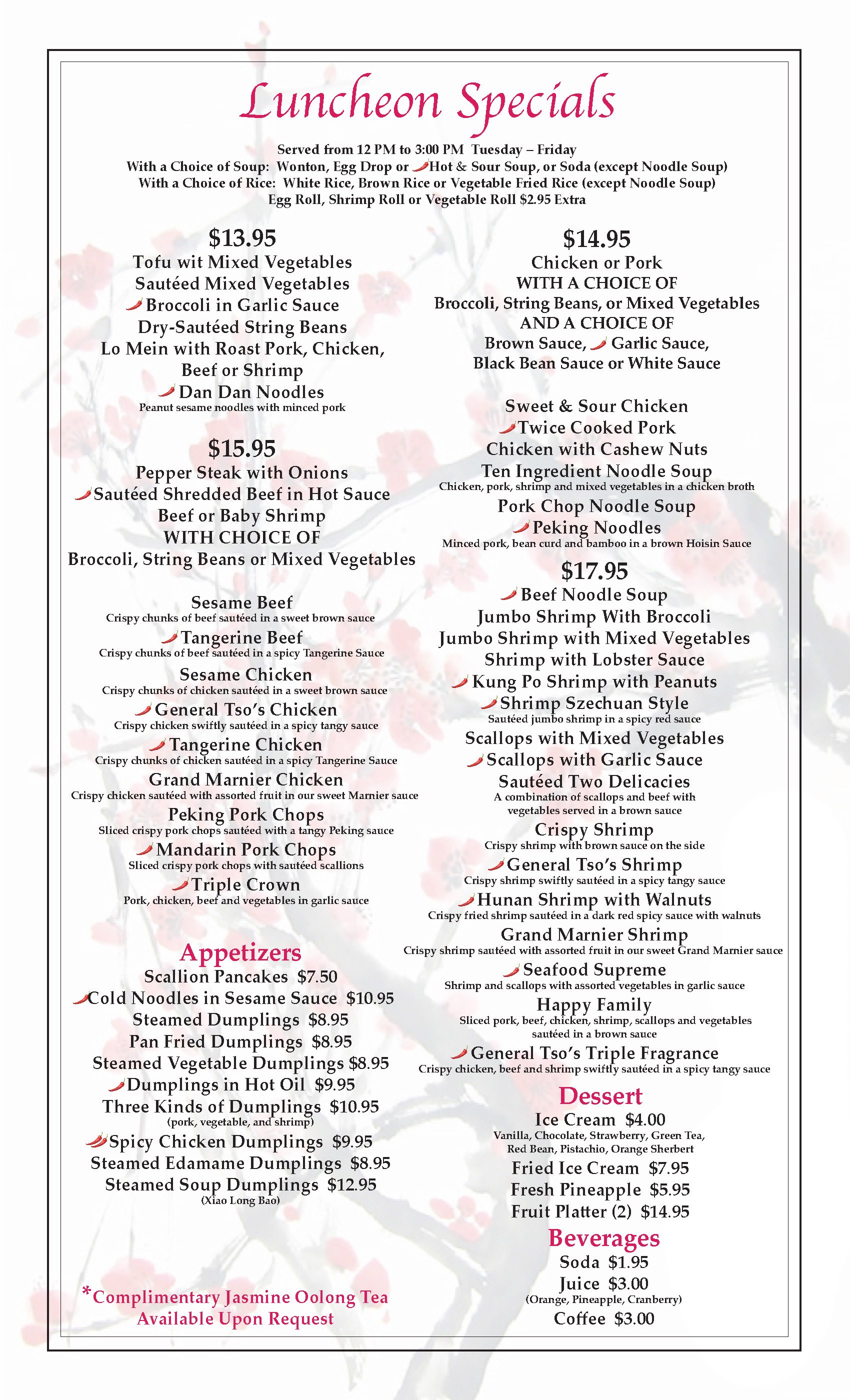 Menu — Hunan Taste