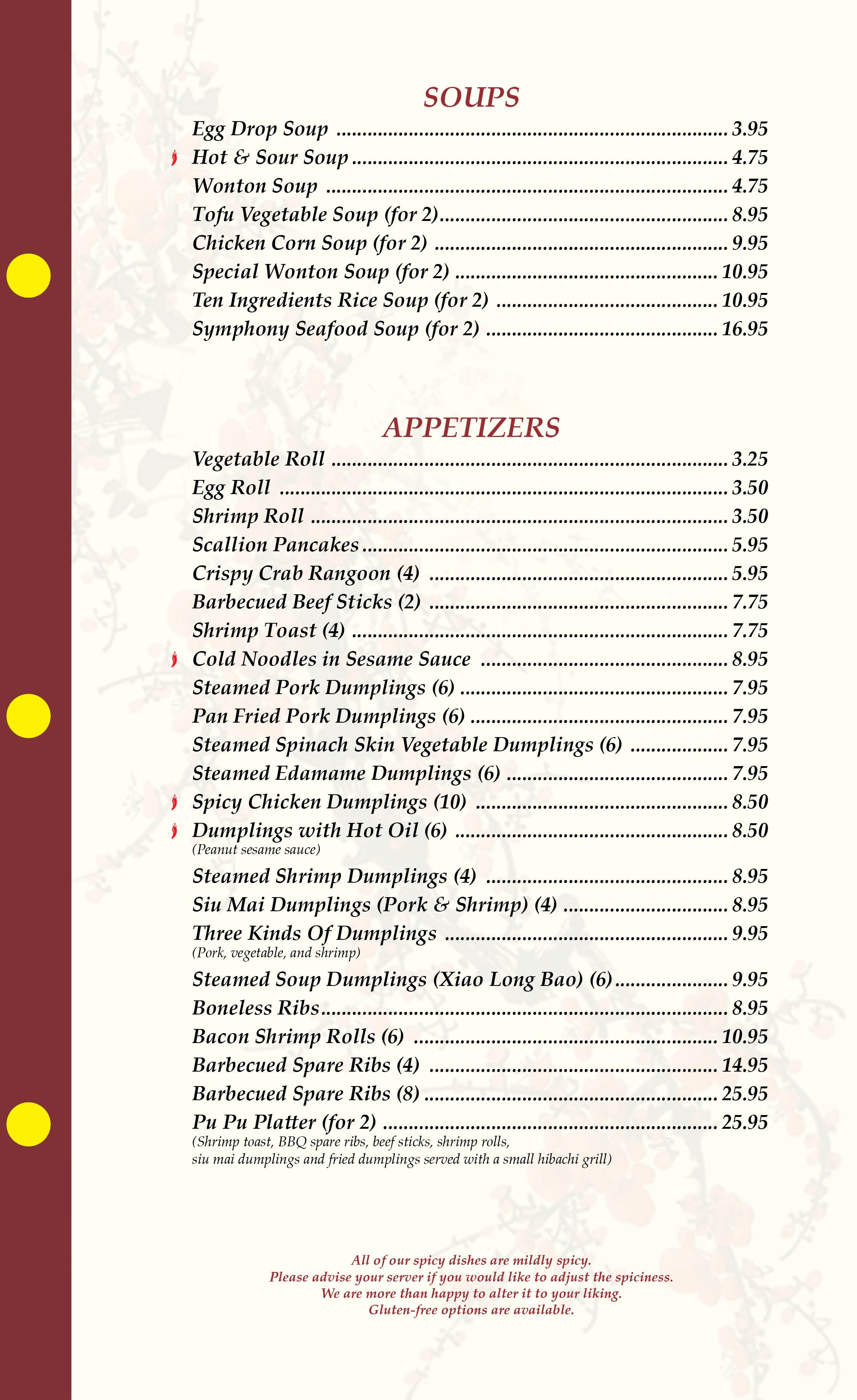 Menu — Hunan Taste