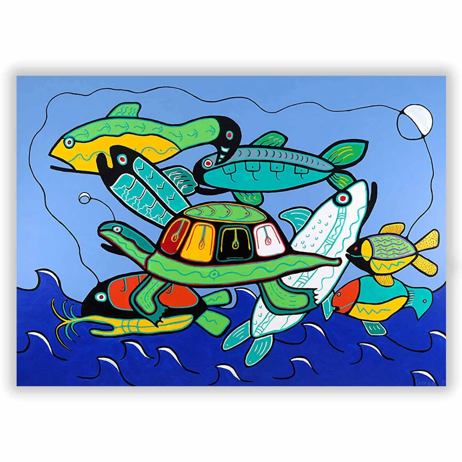 Bullhead Migration Series Note Card by Gordon Coons — Old Cedar Native Arts