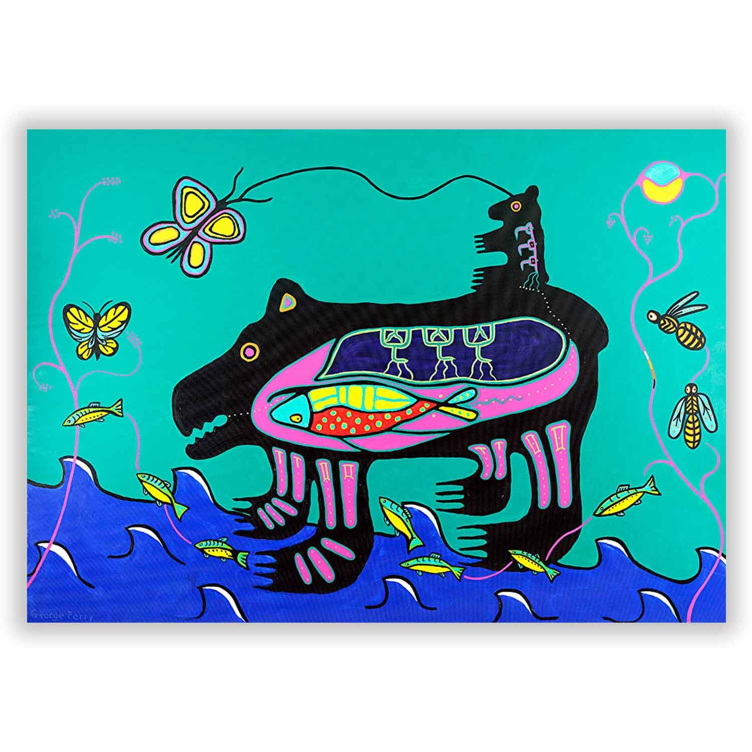 Marten Migration Series Note Card by Gordon Coons — Old Cedar Native Arts