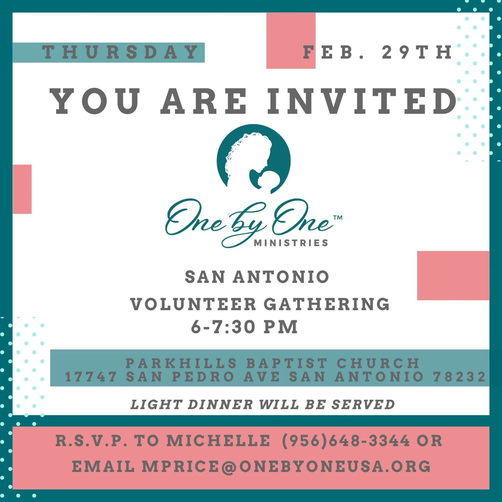 Events — One by One Ministries