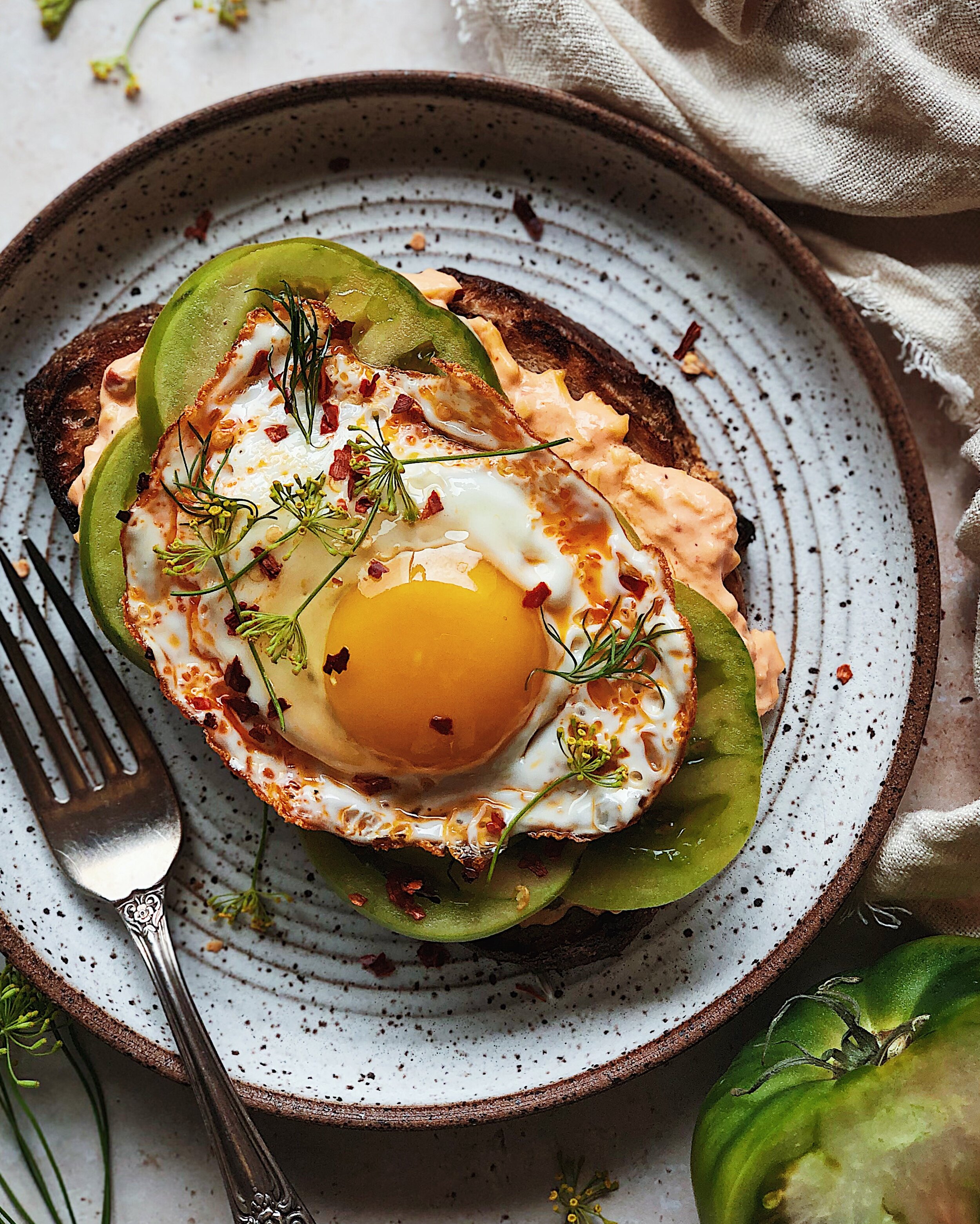 Green Tomato and Chili Cheese Toast — Lily Morello