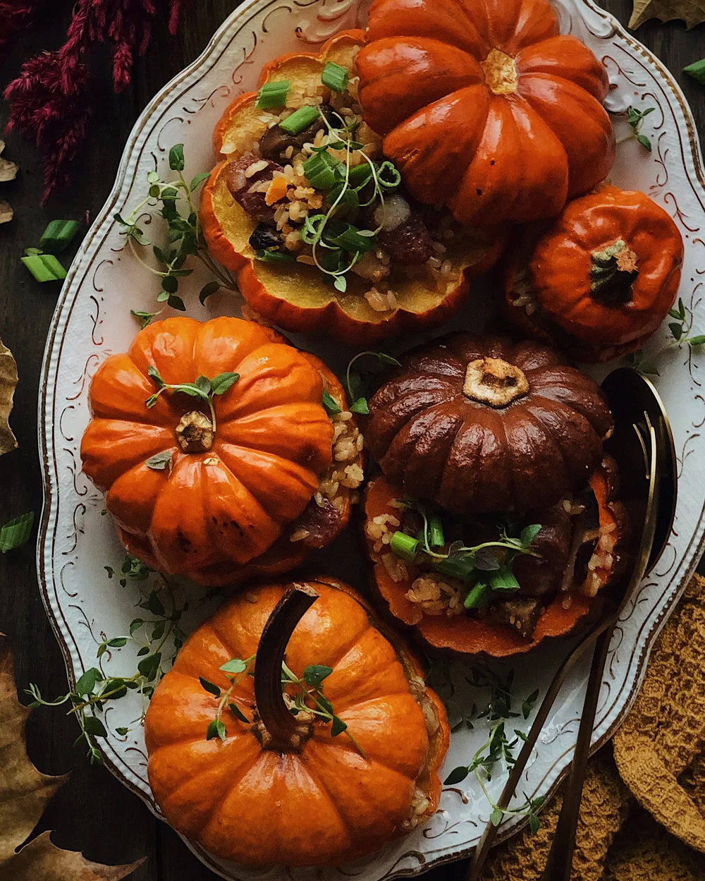 Chinese Sticky Rice Stuffed Pumpkins Recipe — Lily Morello