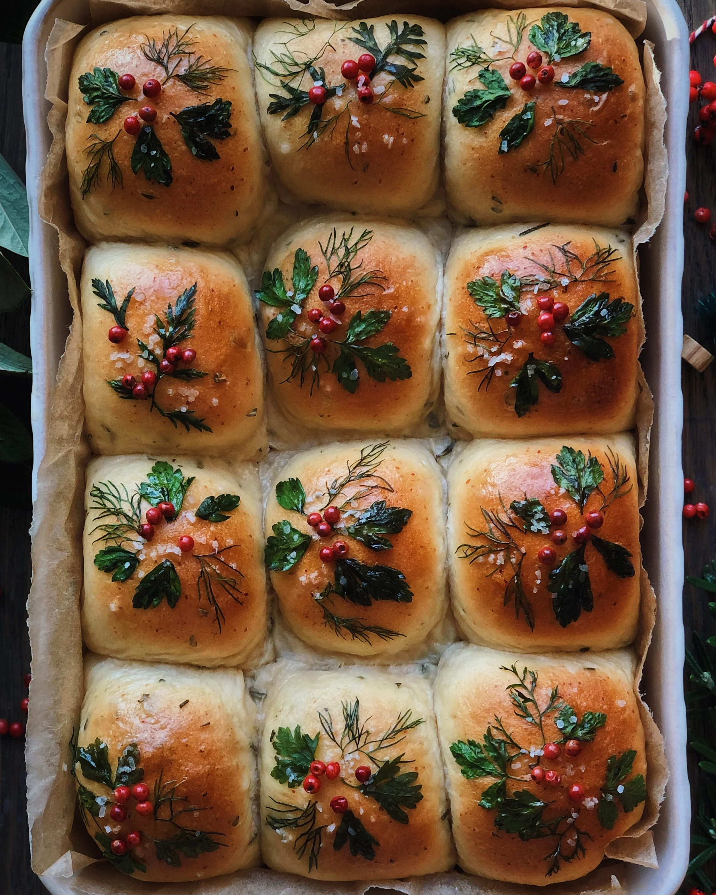 Sticky Rosemary Honey Butter Dinner Rolls Recipe — Lily Morello