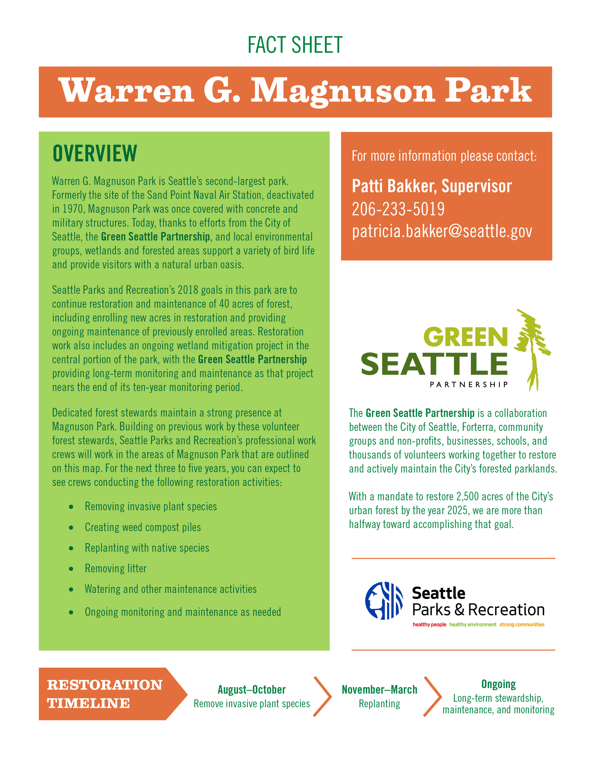 Seattle Parks public relations — Maggie Flynn