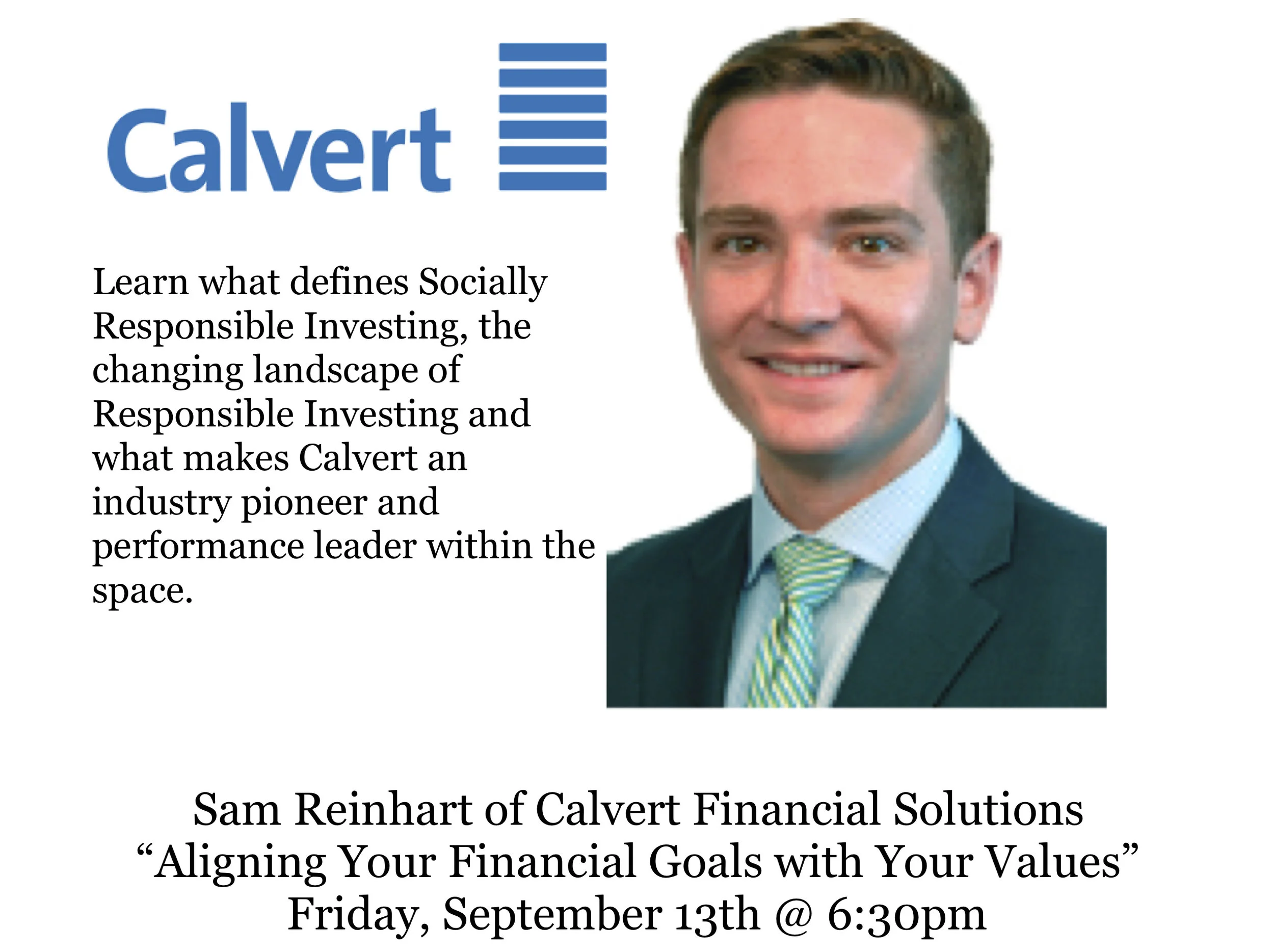 Sam Reinhart of Calvert Financial Solutions presents "Aligning Your ...