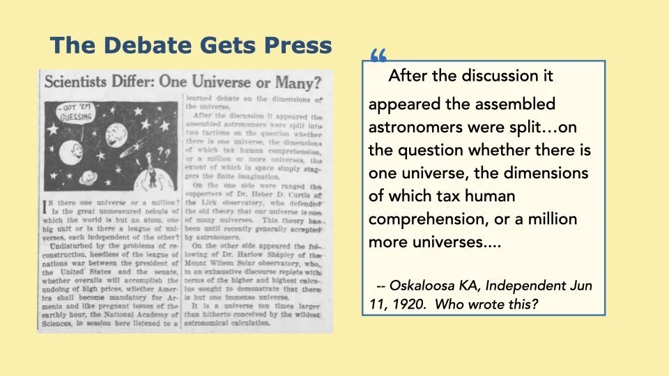 Who Really Won the 'Great Debate'? — Harlow Shapley Project