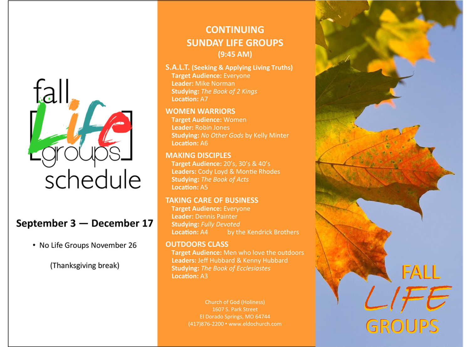 Life Groups — El Dorado Springs Church of God (Holiness)