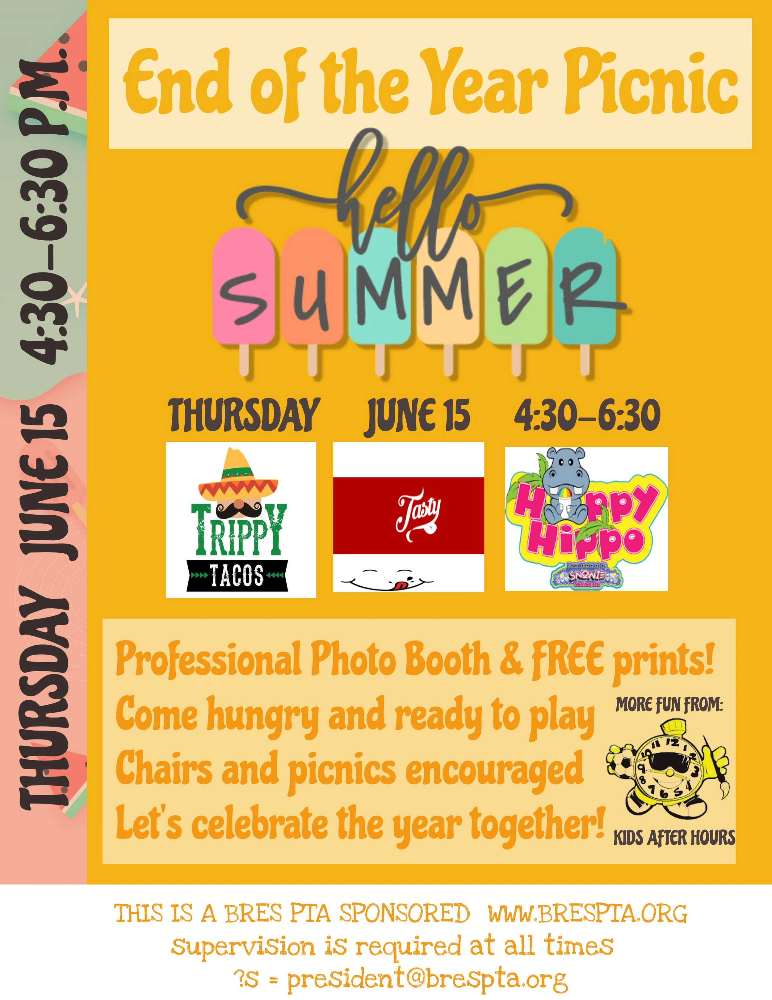 BRES End-of-Year Picnic Happening June 15 — Bayard Rustin ES PTA