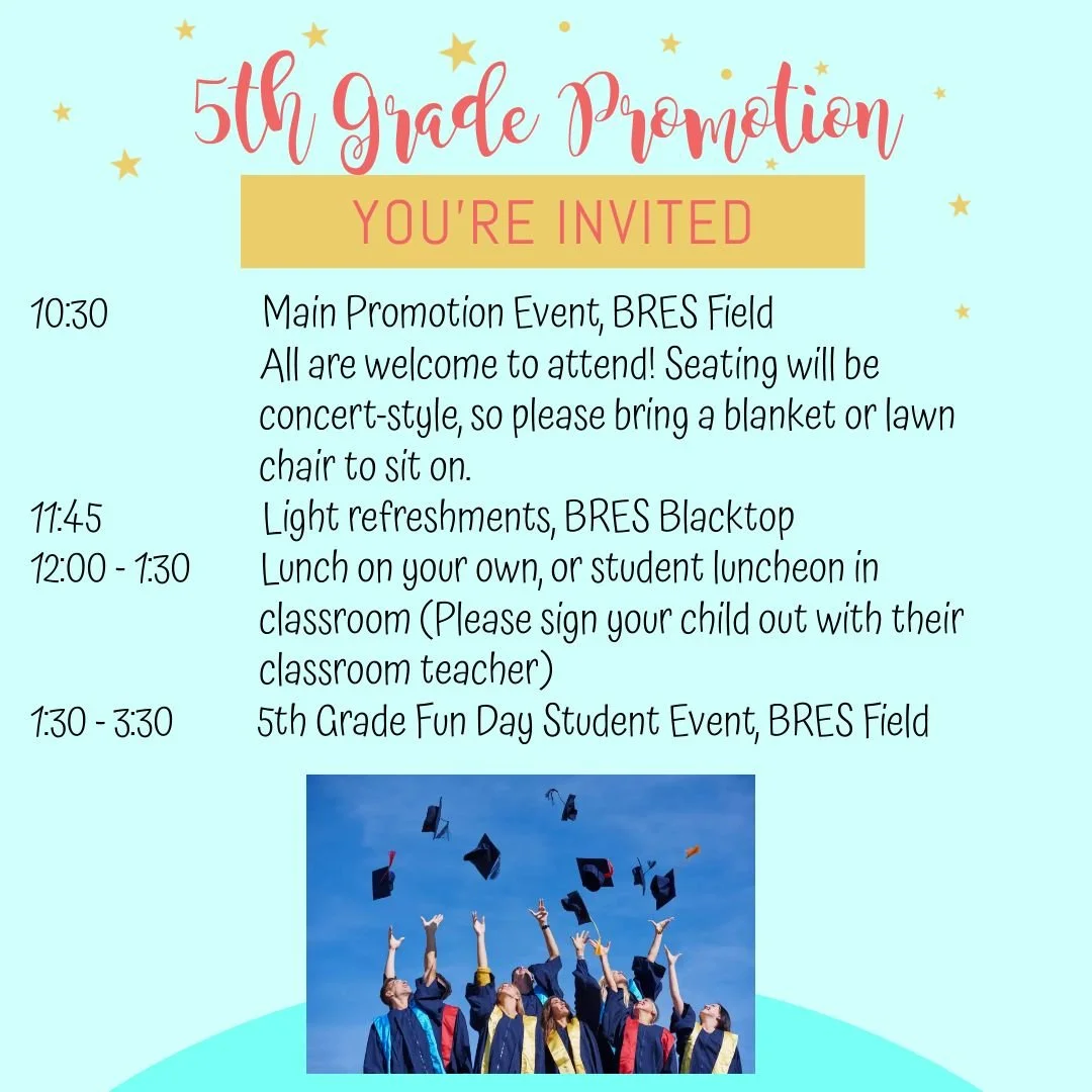 BRES 5th Grade Promotion on June 15 — Bayard Rustin ES PTA