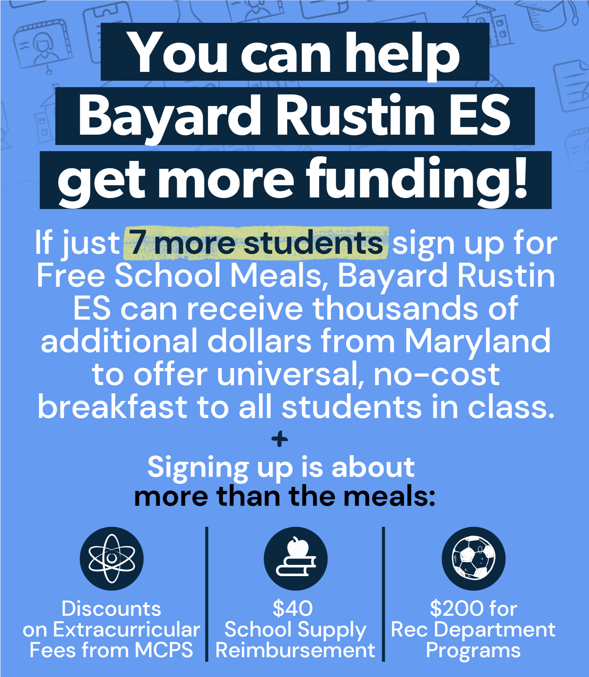Sign Up for Free School Meals and help BRES! — Bayard Rustin ES PTA